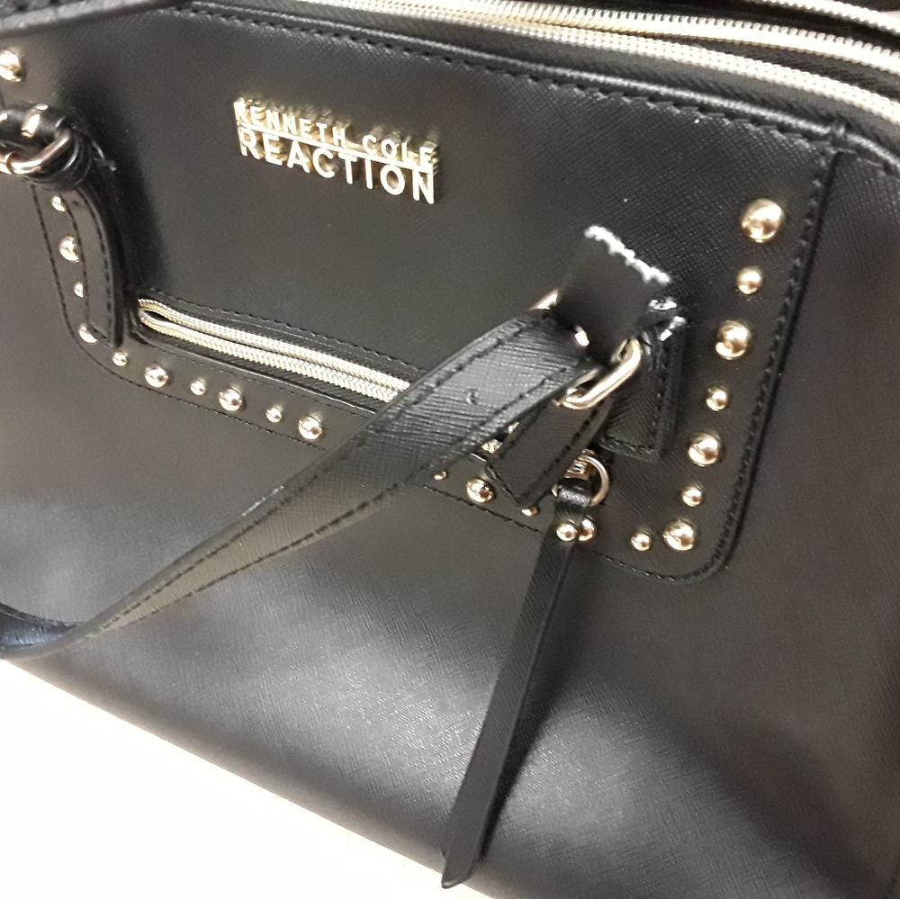 Kenneth Kole Reaction Black Satchel Purse Bag - Gem